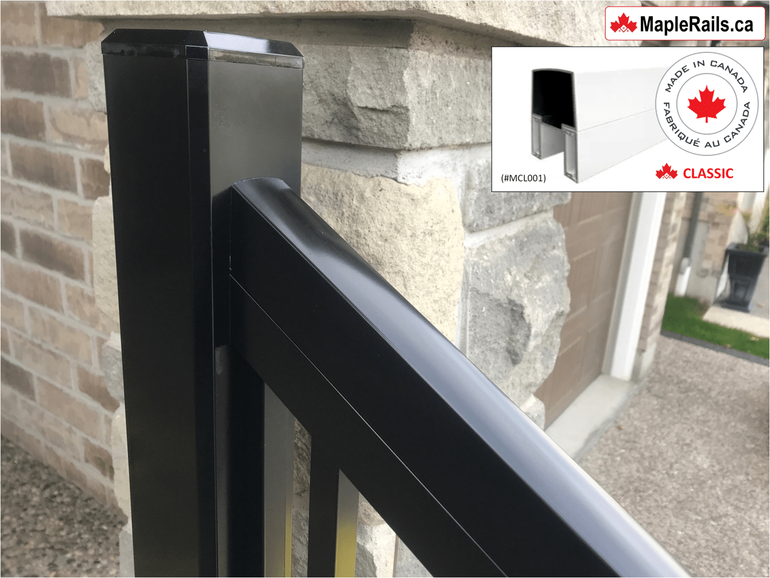 Maple Series Aluminum Handrail Profiles for Custom Glass & Spindles ...