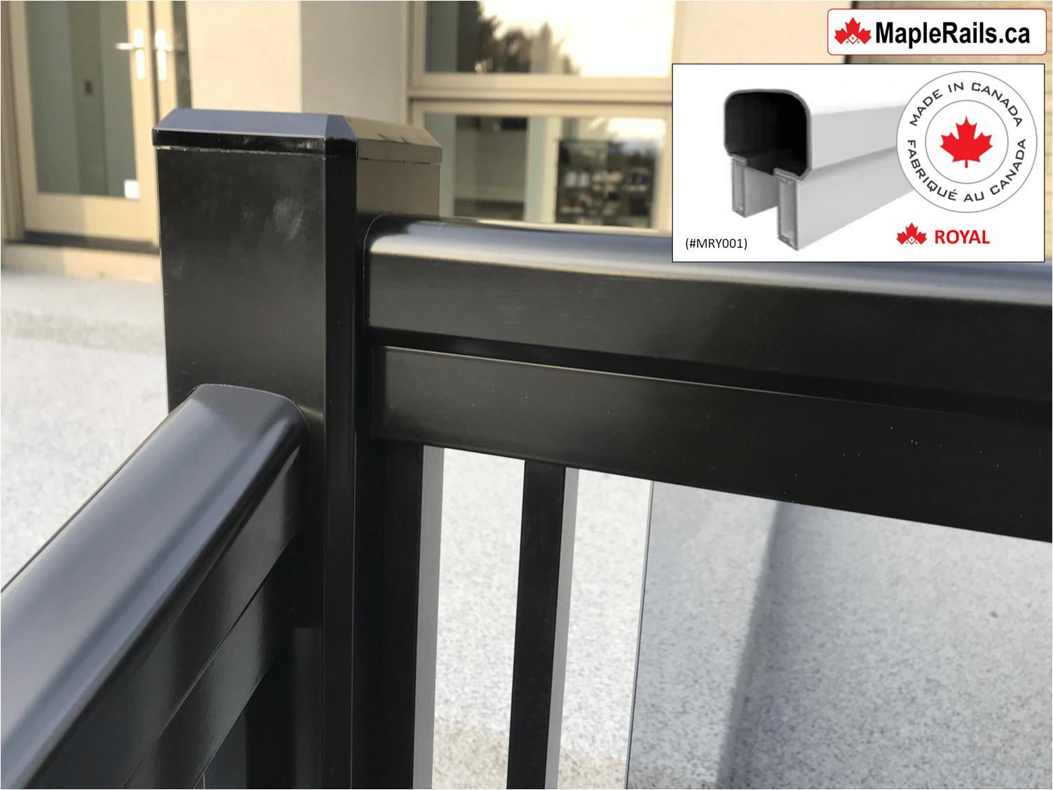 Maple Series Aluminum Handrail Profiles for Custom Glass & Spindles ...